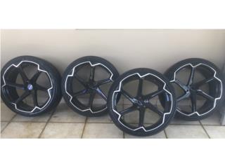 Set de 4 Aros 24 negros Marca Giovanna Puerto Rico, ClasificadosOnline.com