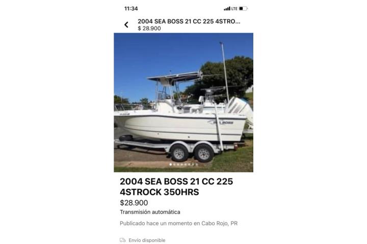 Sea Boss - 2004 SEA BOSS 21 CC 225 4STROCK 350HRS, Botes Puerto Rico ...