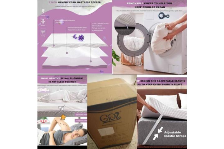 Memory foam topper Queen nuevo Puerto Rico