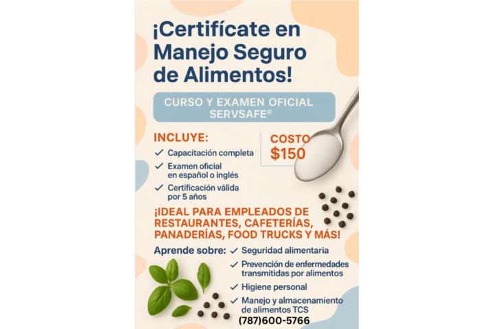 Curso y certificado ServSafe Puerto Rico