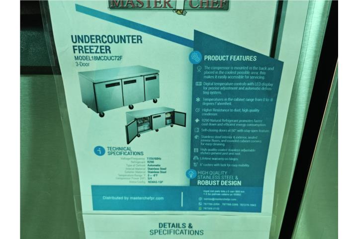FREEZER UNDERCOUNTER/STAINLESS STEEL/6ft Puerto Rico